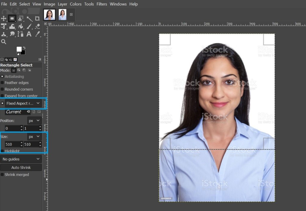 Gimp Passport Photo (Resizing, Editing & Other Steps)