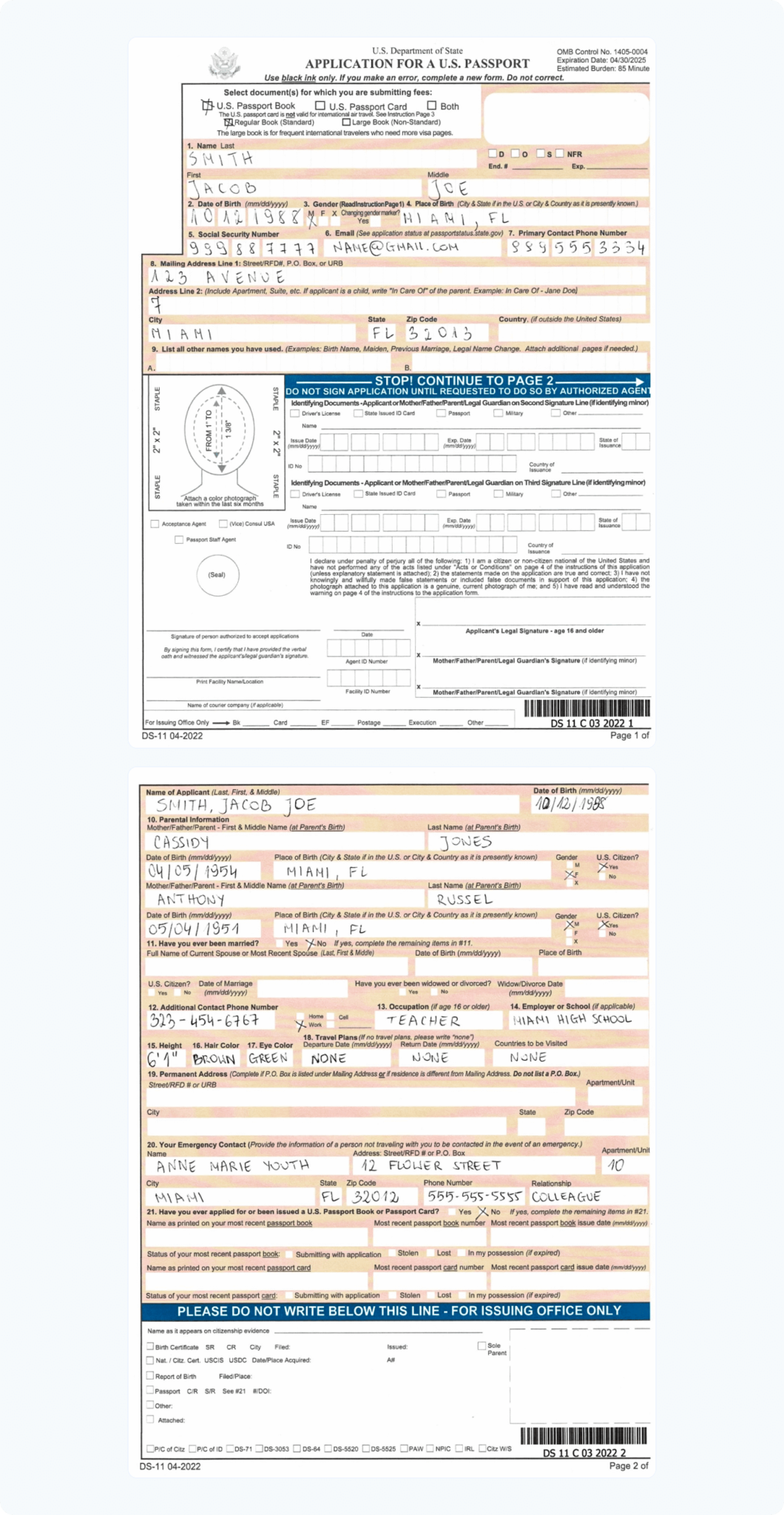 DS-11 Passport Form - How to Fill It Out (with Examples)