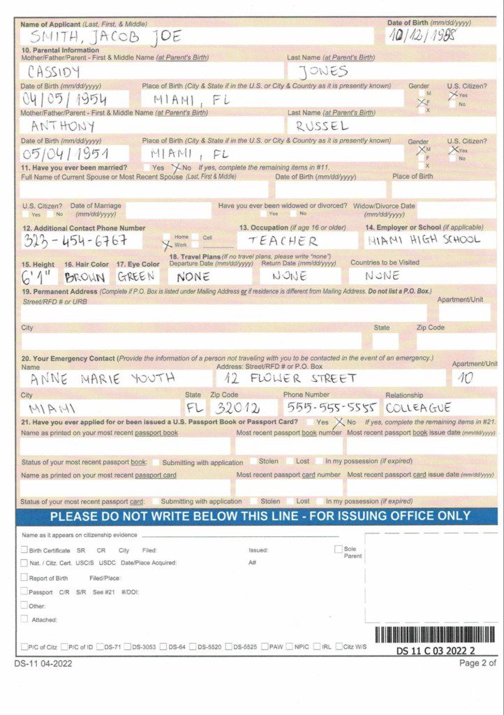 DS-11 Passport Form: First Time and Renewals